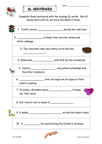 SL Blends worksheets | Teaching Resources