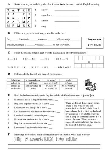 En mi dormitorio; Describing my bedroom by wylamuk - UK Teaching ...