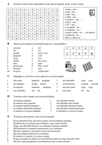En mi dormitorio; Describing my bedroom by wylamuk - UK Teaching ...