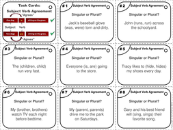 Subject Verb Agreement Task Cards | Teaching Resources