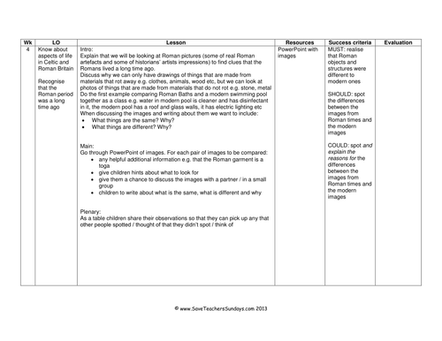 Roman And Modern Images To Compare KS2 Lesson Plan and Worksheet ...