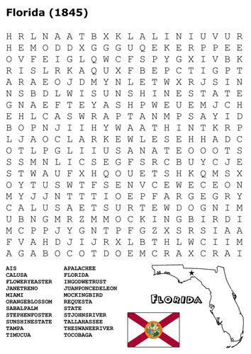 Florida State Word Search by sfy773 - Teaching Resources - TES