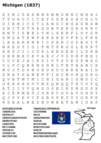 Michigan State Word Search by sfy773 - Teaching Resources - TES