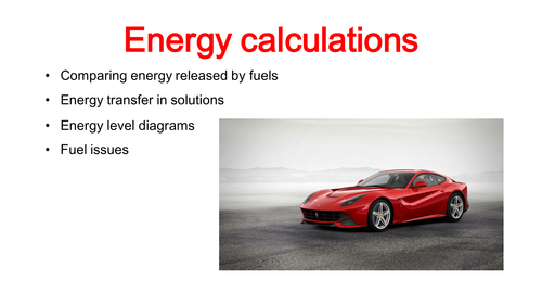 Energy Calculations GCSE Chemistry | Teaching Resources