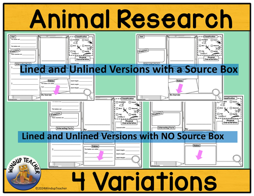 Animal Research Poster Activity Project for 2nd, 3rd and 4th Grades ...