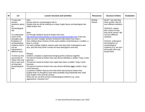 Sutton Hoo KS2 Lesson Plan, Activity and Worksheets | Teaching Resources