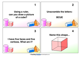 3D Shapes Challenge Cards | Teaching Resources