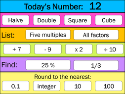 Maths Starter: Today's Number | Teaching Resources