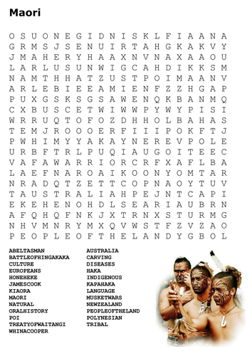 Maori Word Search | Teaching Resources
