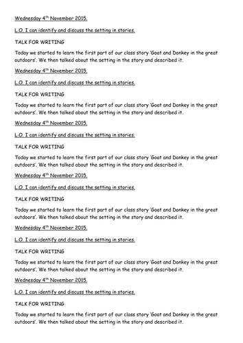 Full unit - Stories with familiar settings Year 1 planning 3 weeks ...