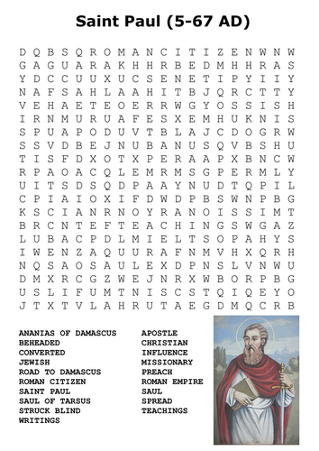 Saint Paul Word Search | Teaching Resources