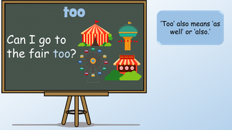 Homophones: Too, Two, To | Teaching Resources
