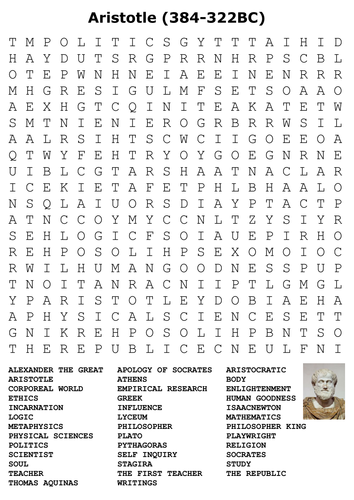 Aristotle Word Search | Teaching Resources