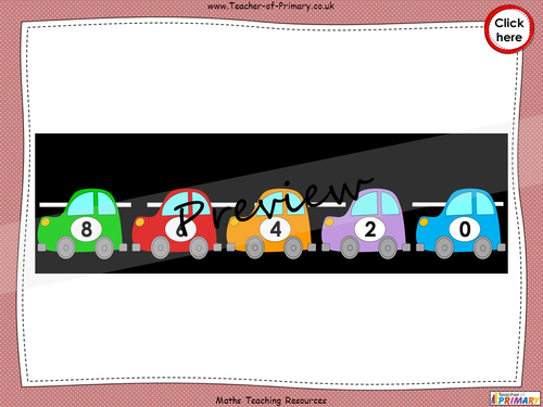 Number Sequence Cars - Year 2 | Teaching Resources