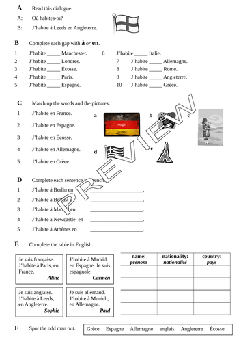 Où habites-tu? Where do you live? | Teaching Resources
