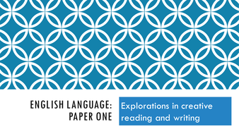 NEW SPEC GCSE English Language Paper 1: Teaching ppt, original papers ...