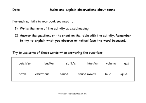 Sound Year 4 Planning and Resources | Teaching Resources