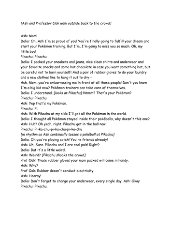 POKEMON FILM AND PLAYSCRIPTS 3 WEEK PLANS AND RESOURCES | Teaching ...