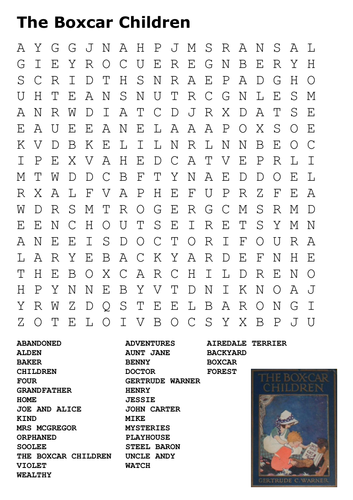 The Boxcar Children Word Search | Teaching Resources