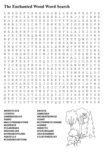 The Enchanted Wood Word Search | Teaching Resources