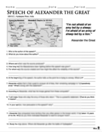 Alexander the Great Primary Source Worksheet (Greece) | Teaching Resources