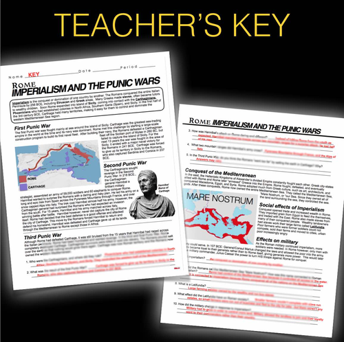 The Punic Wars & Roman Imperialism Infotext Analysis(Ancient Rome ...