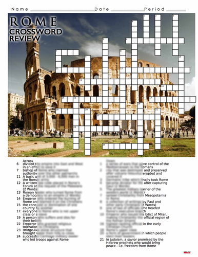 Ancient Rome Crossword Puzzle Review | Teaching Resources