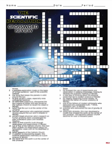 Scientific Revolution Crossword Puzzle Review | Teaching Resources