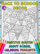 Classroom Decor Pennants: Growth Mindset Positive Quotes Colouring ...