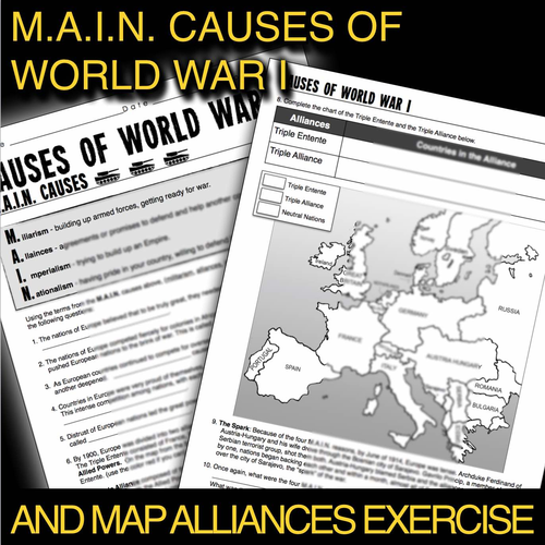 World War I Map Activity & MAIN Causes | Teaching Resources