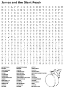 James and the Giant Peach Word Search | Teaching Resources