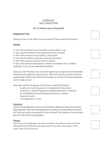 Slow Writing - Guide to Improve Writing Skills | Teaching Resources