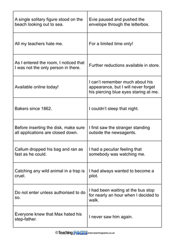 100 First Lines - Prompts for children's writing! | Teaching Resources