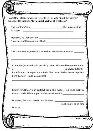 Worksheets on Key Quotes from Macbeth | Teaching Resources