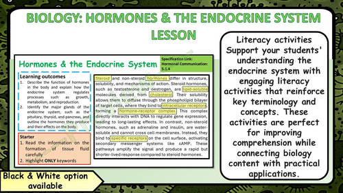 AQA GCSE Biology (Science) The Human Endocrine System Lesson | Teaching ...