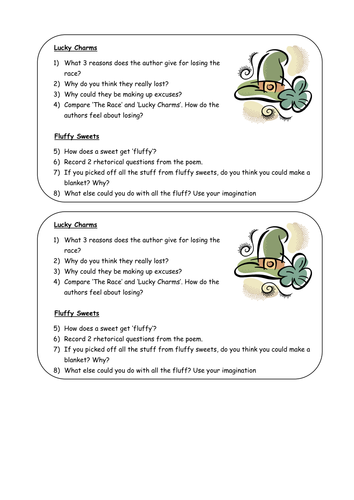Treasure Box Poetry Reading Comprehension Questions | Teaching Resources