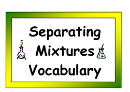 Separating Mixtures Vocabulary Definition Posters | Teaching Resources