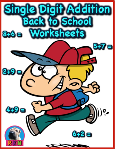 Single Digit Addition & Subtraction Worksheet Bundle - Back to School ...