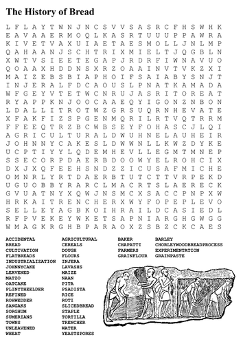 The History of Bread Word Search | Teaching Resources