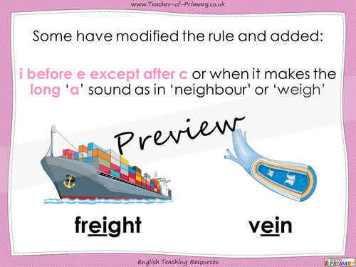i before e except after c - KS2 | Teaching Resources
