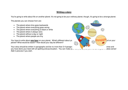 Creative Writing Task-Inventing a new planet | Teaching Resources
