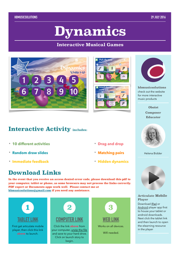 Dynamics Units 1 - 10 Music Interactive Games | Teaching Resources