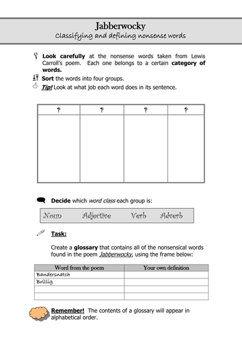 Poetry - Jabberwocky | Teaching Resources