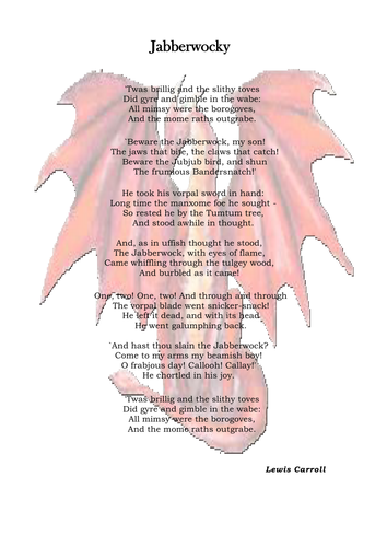 Poetry - Jabberwocky | Teaching Resources
