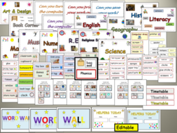 Classroom Visuals: Subject Area Displays Environment labels Timetable ...