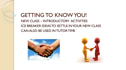 Getting to know you - first lesson ideas for a new class/new tutor ...