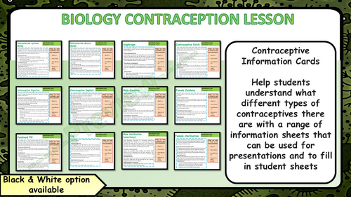 KS4 AQA GCSE Biology (Science) Contraceptive Lesson | Teaching Resources