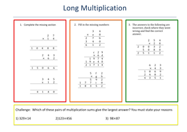 Long Multiplication Differentiated Resource by Mentor4Maths - Teaching ...