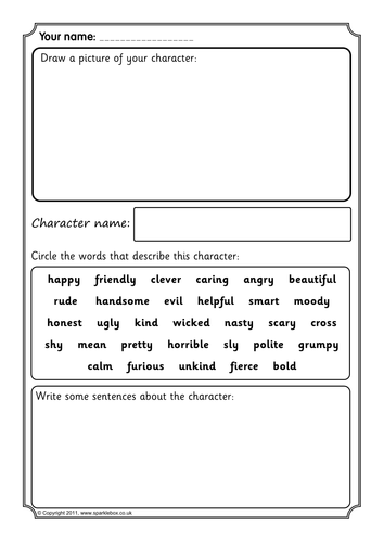 Year 2 Tiger Who Came to Tea Writing Character Description- 2 Lesson ...