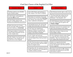 Causes of the English Civil War Card Sort by Roy_Huggins - Teaching ...